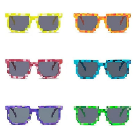 Minecraft Mosaic Pixel Sunglasses Pixelated Funny Party Glasses ...