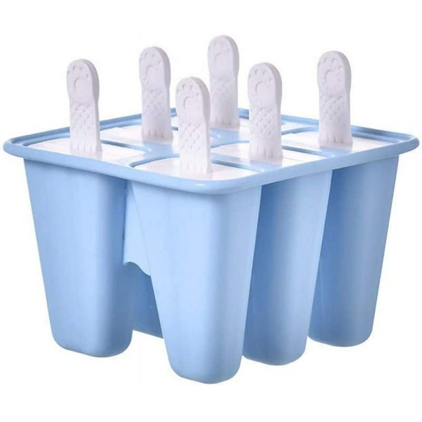 6 Hole Reusable Popsicle Moulds,with Silicone Handle Ice Cream Moulds ...