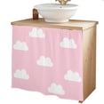 Clouds Cabinet Curtain, Sky Cartoon Pink Sink Skirt for Bathroom, Under ...