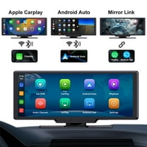 Mirror Dash Cam 9.66” Touchscreen, Dual Camera with Wireless CarPlay ...