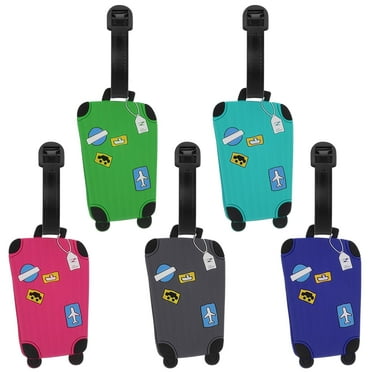 "5 Pack Silicone Luggage Tags - Bendable and Durable Travel Tags for ...