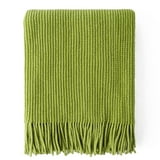 Battilo Apple Green Fringe Couch Throw Blanket, Lightweight Soft ...
