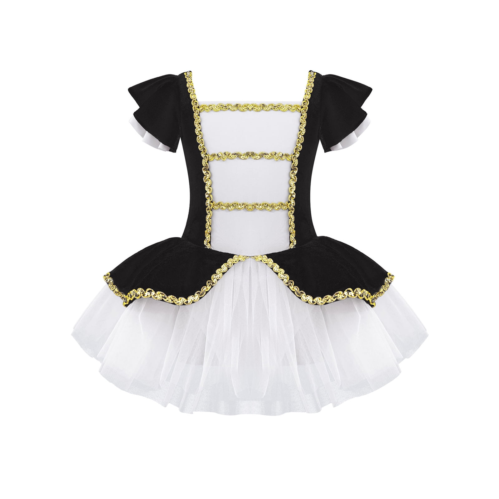 MSemis Kids Girls Ballet Dance Mesh Tutu Dress Circus Ringmaster ...