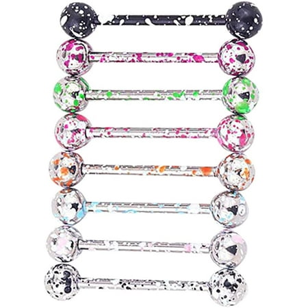 Straight Belly Button Ball Stainless Steel Tongue Bar Ring Ear Nose ...