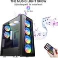 MUSETEX ATX Mid-Tower Computer PC Gaming Case with Remote Control (T400 ...