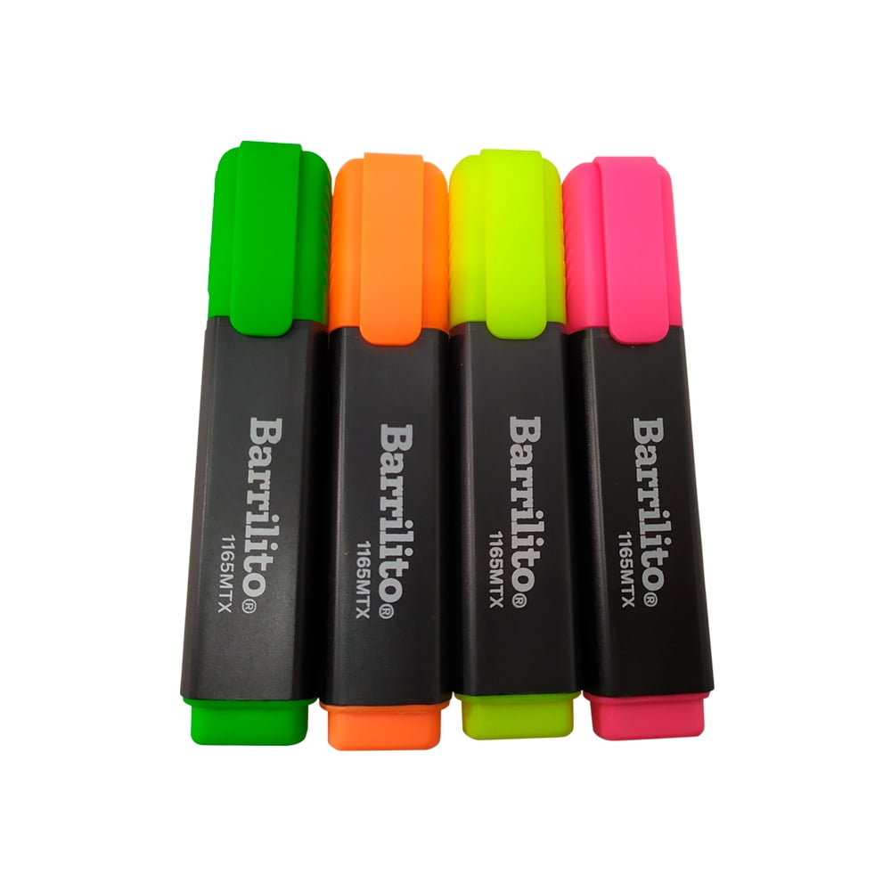 Paquete de 8 MarcaTextos de Colores Neon Punta Cincel 4.5 mm c/ u ...
