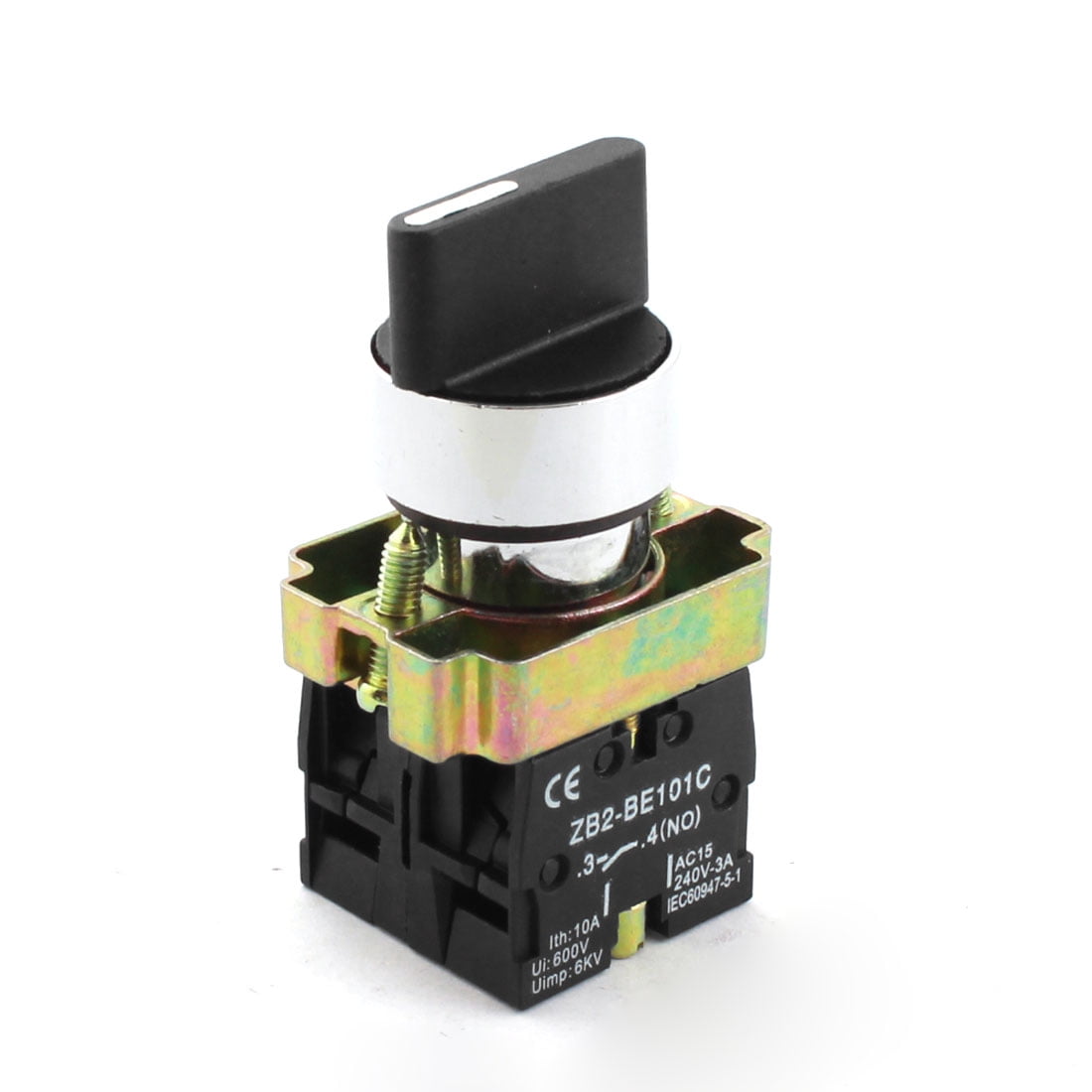 600V 10A 2NO 4-Terminal Rotary Start Self-Locking Style Push Button ...