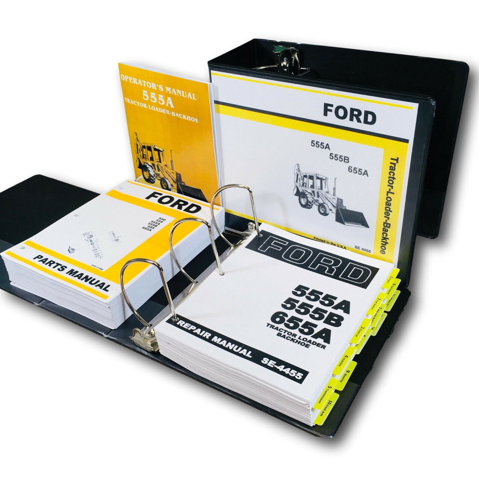 FORD 555A TRACTOR LOADER BACKHOE SERVICE PARTS OPERATORS MANUAL OWNERS ...