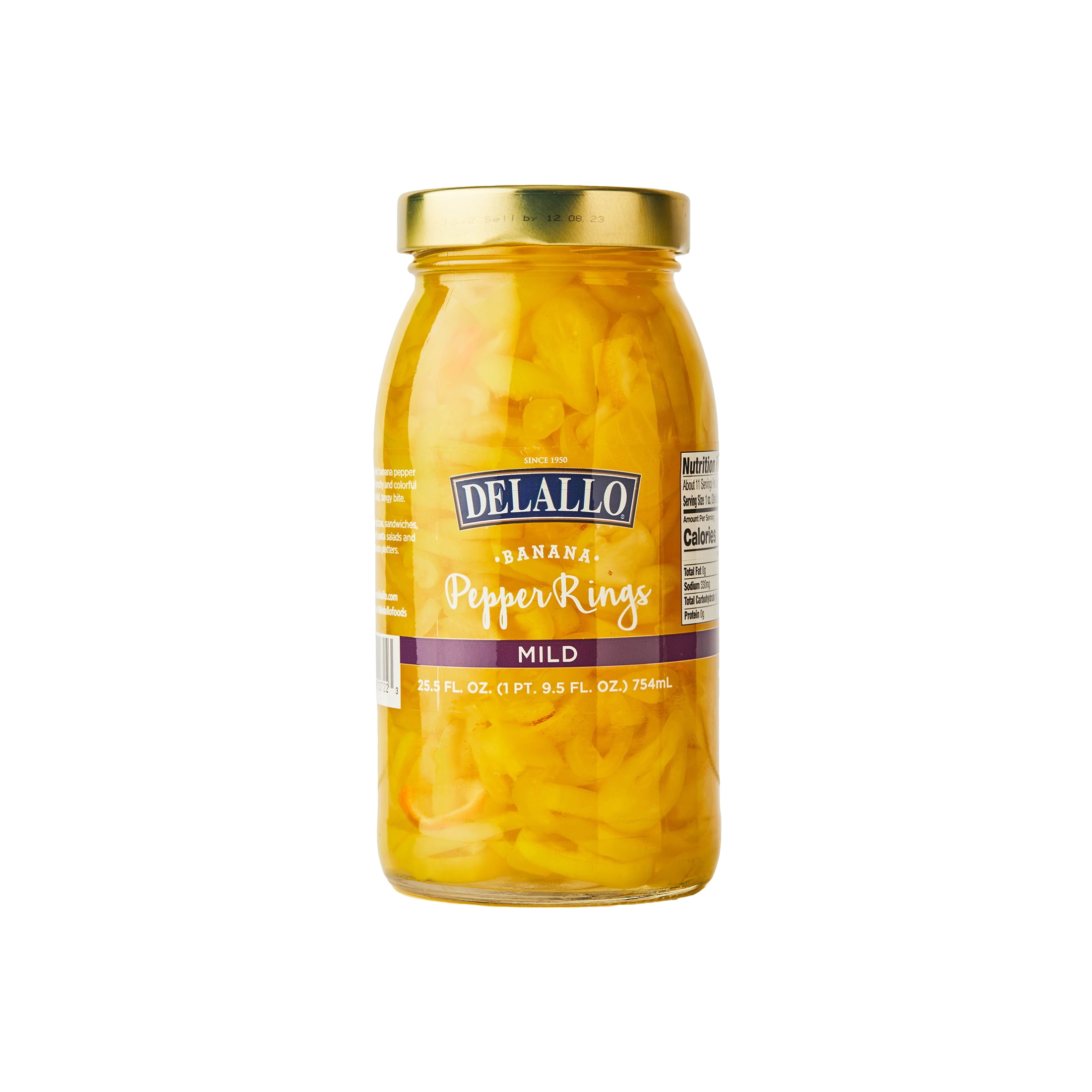DeLallo Non-GMO, Gluten-Free, Mild Banana Pepper Rings for Pizza ...