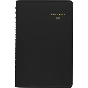 AT-A-GLANCE DayMinder 2024 Basic Daily Planner Black Small 5 x 8 ...