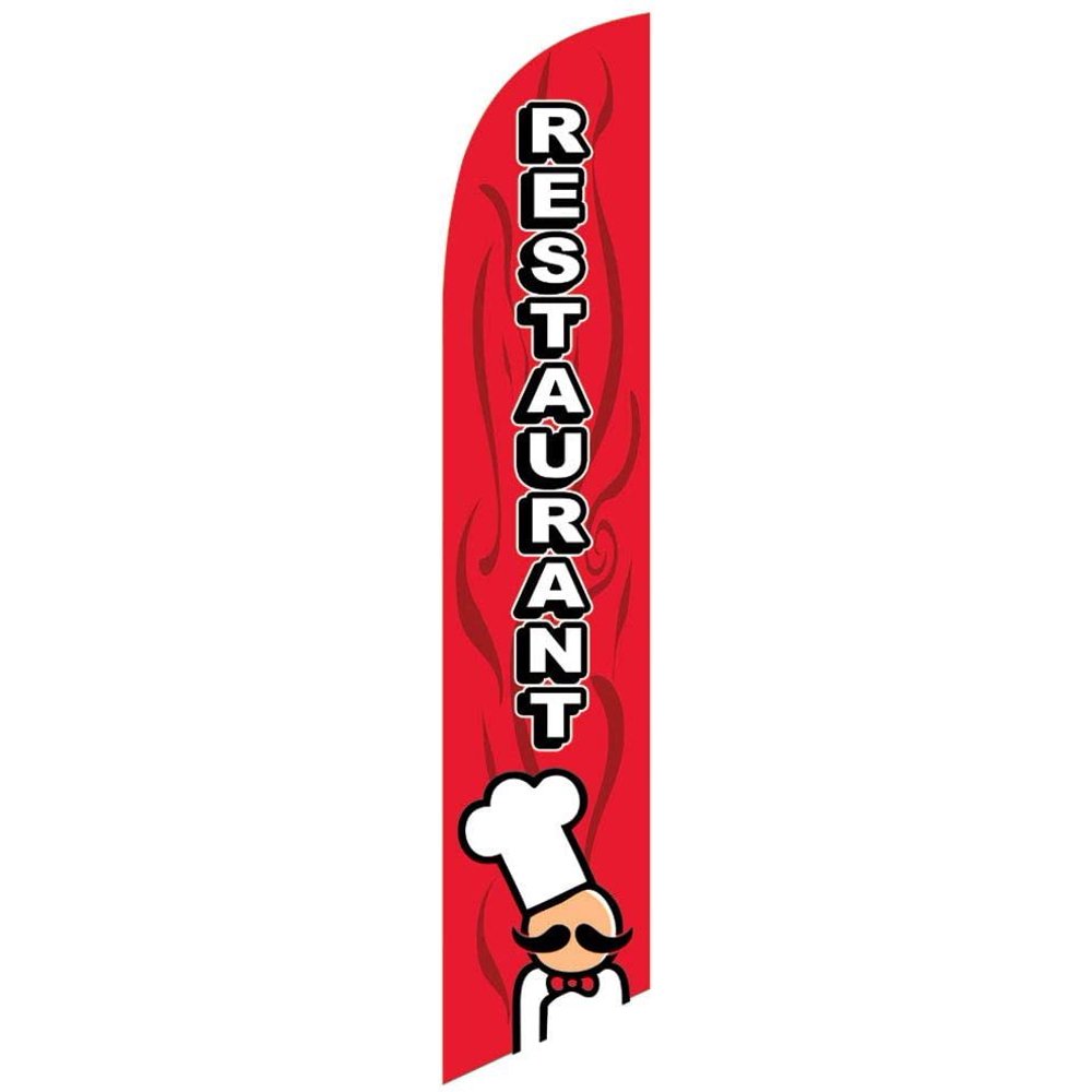 Restaurant Feather Banner Swooper Flag - NO WIND REQUIRED - Replacement ...