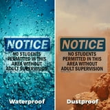 (2 Pack) No Students Permitted In This Area Without OSHA Notice Sign ...