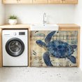 Blue Sea Turtle Sink Skirt 11"Wx13"L, Dustproof Under Sink Curtain with ...