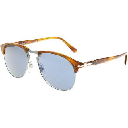 Persol Men's Mirrored PO8649S-96/56-53 Brown Oval Sunglasses | Walmart ...