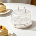 Portable Cake Carrier with Handle and Lid, Handheld PP Plastic Cake Box ...