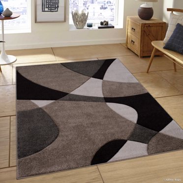 Allstar Grey Modern Geometric flowers design Area Rug (3' 9" x 5' 1 ...