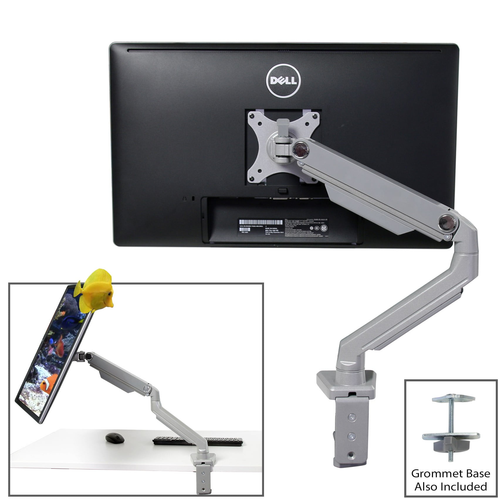 Boost Industries Heavy Duty Single Full Motion Monitor Desk Mount Arm ...