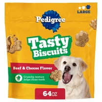 Pedigree Large Tasty Biscuits Dog Treats, Beef & Cheese Flavor, 64-oz ...