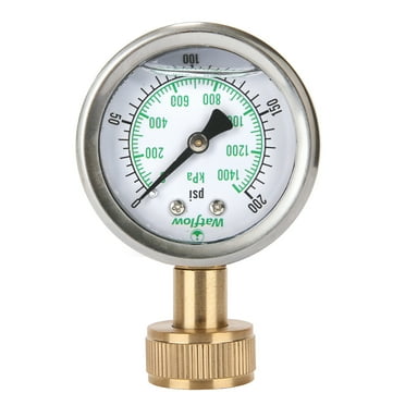 WECO 0-130 PSI (0-9 Bar) Glycerin Liquid Filled Pressure Gauge, 2.5" (63 mm) Dial Size, 1/4" NPT ...