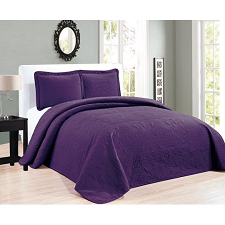 Mk Collection Oversize Luxurious Embossed Coverlet Bedspread Set Solid ...