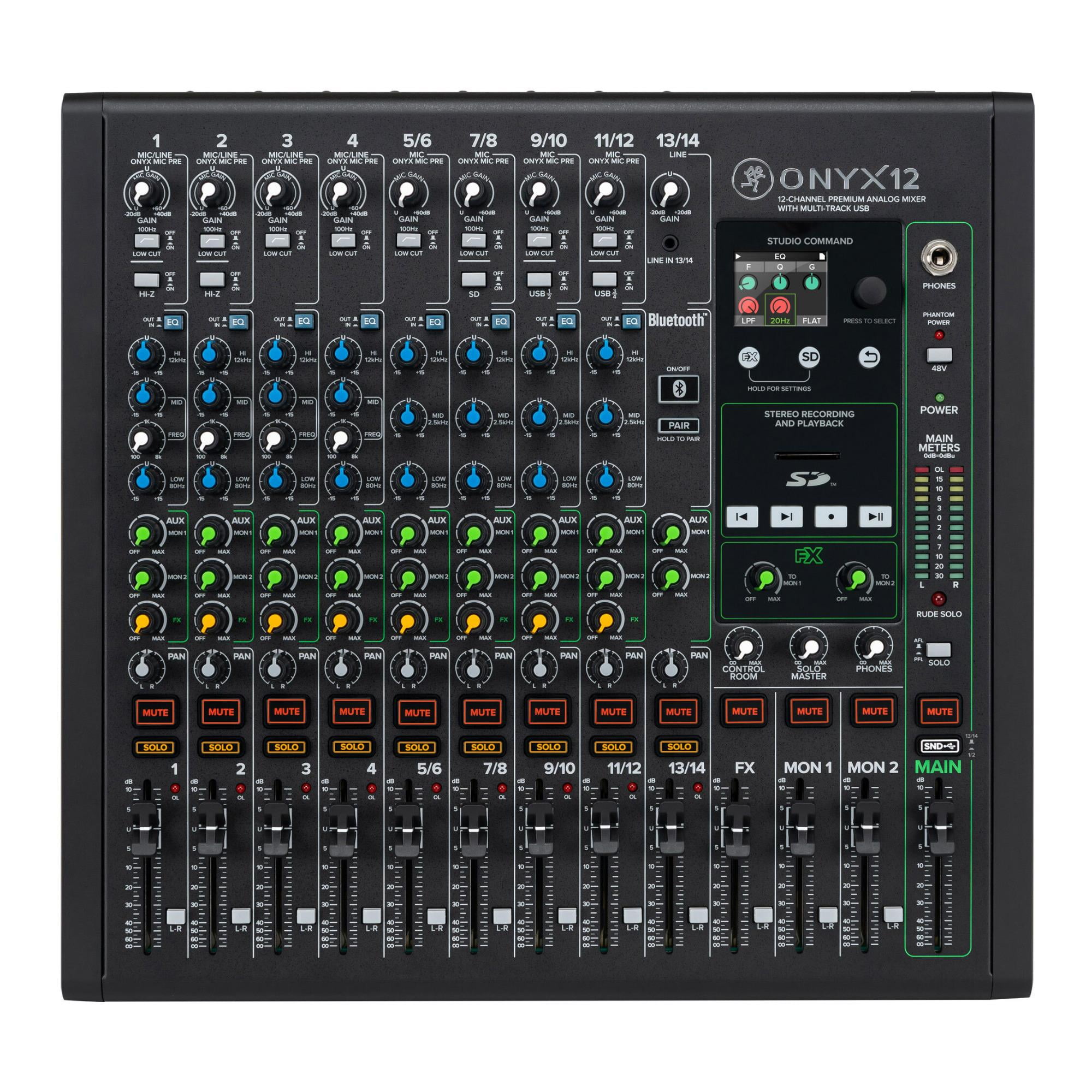 Mackie Onyx12 12-Channel Premium Analog Mixer with Multi-Track USB ...