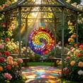 AURIGATE 7.87in Rainbow Spiral Acrylic Suncatcher, Stained Glass Style ...