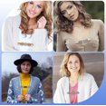4Pcs 4 Styles Sweater Shawl Clips Gold Silver Metal Vintage Cape Cloak ...