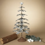 Gerson 33-Inch High Galvanized Metal Tabletop Evergreen Tree with Star ...