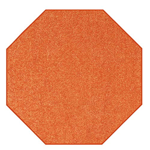Bright House Solid Color Octagon Shape Area Rugs Orange - 8' Octagon ...