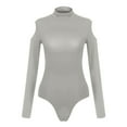 TIANZEN Womens Off Shoulder Thong Bottoming Shirt Bodysuit Solid Color ...