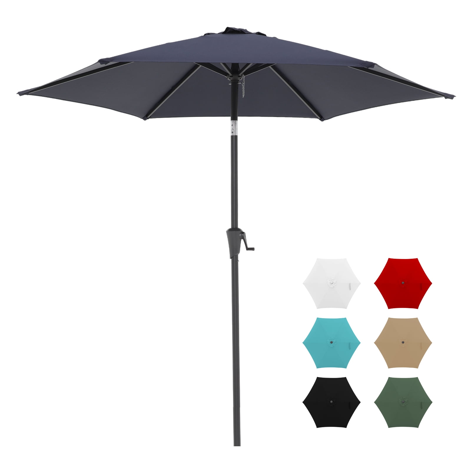 7.5 ft Patio Umbrella Outdoor Table Market Umbrella with Push Button ...