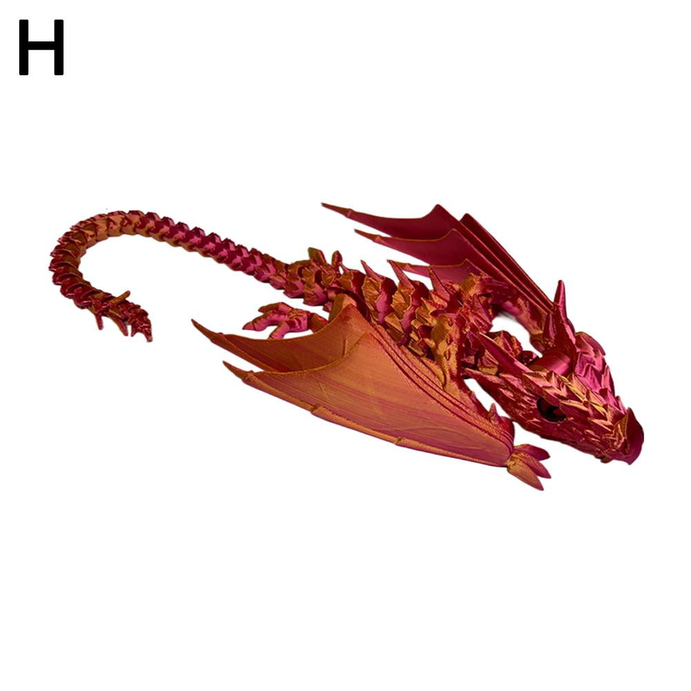 Red Gold ,Cross-border new 3D Printed Flying Dragon Toy 3D Printed ...