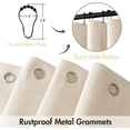 84" Long Scalloped Linen Textured Shower Curtain with 12 Metal Hooks ...
