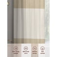 Farm Khaki Vintage Brown Color Block Striped Sheer Curtains 2 Panels ...