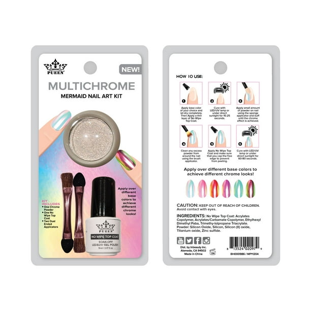 PUEEN Multichrome Mermaid Powder Nail Art Kit - Walmart.com