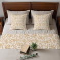 Bed Runner for Cal King Size Bed, Farmhouse Orange 3 Pcs Bedding Runner ...