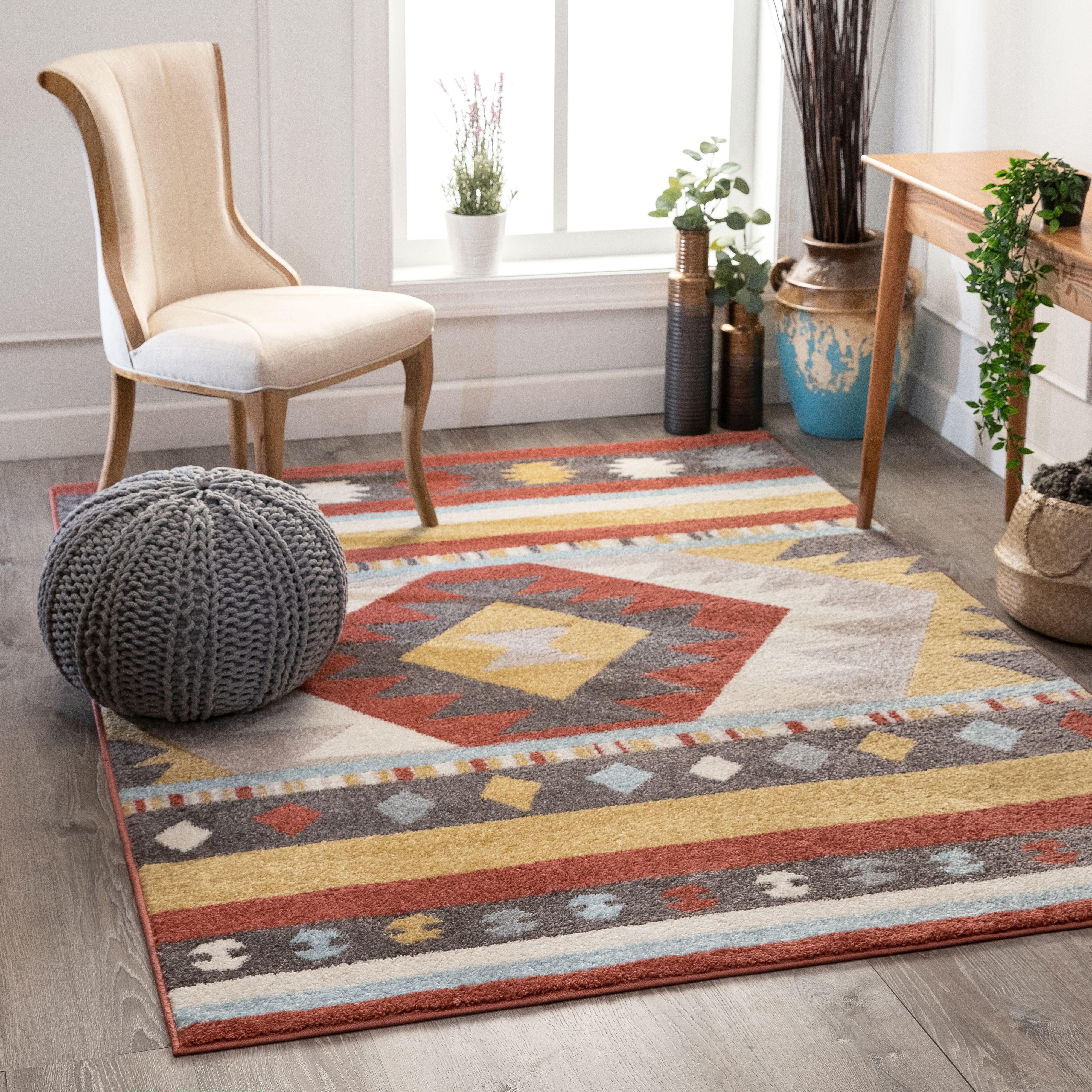 Well Woven Medallion Southwestern Terracotta Geometric Area Rug ...