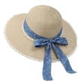 Women‘s Summer Bow Decor Sun Hat – Flat Top French Resort Style Wide ...