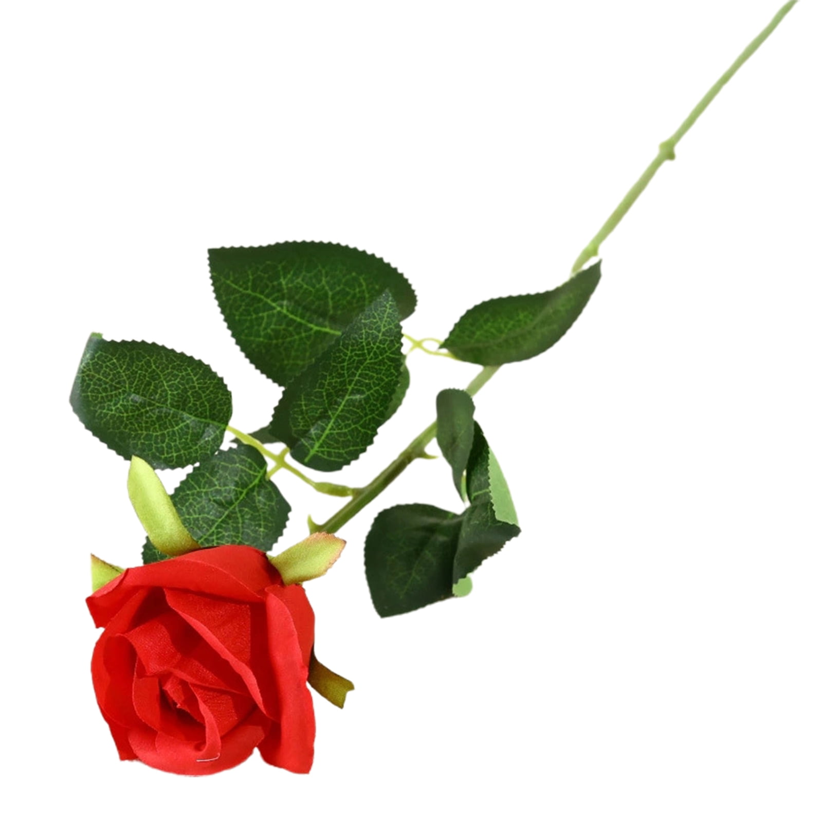 Artificial Flower Foam Rose Real Looking Fake Rose with Stems Leaves ...