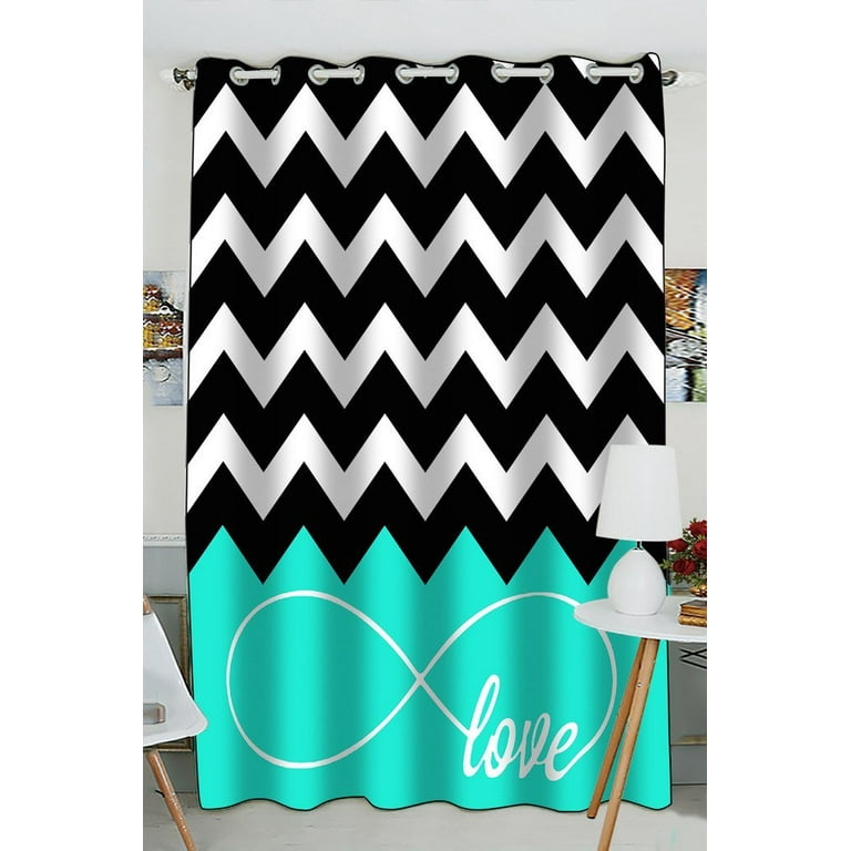 Black White Turquoise Chevron Pattern