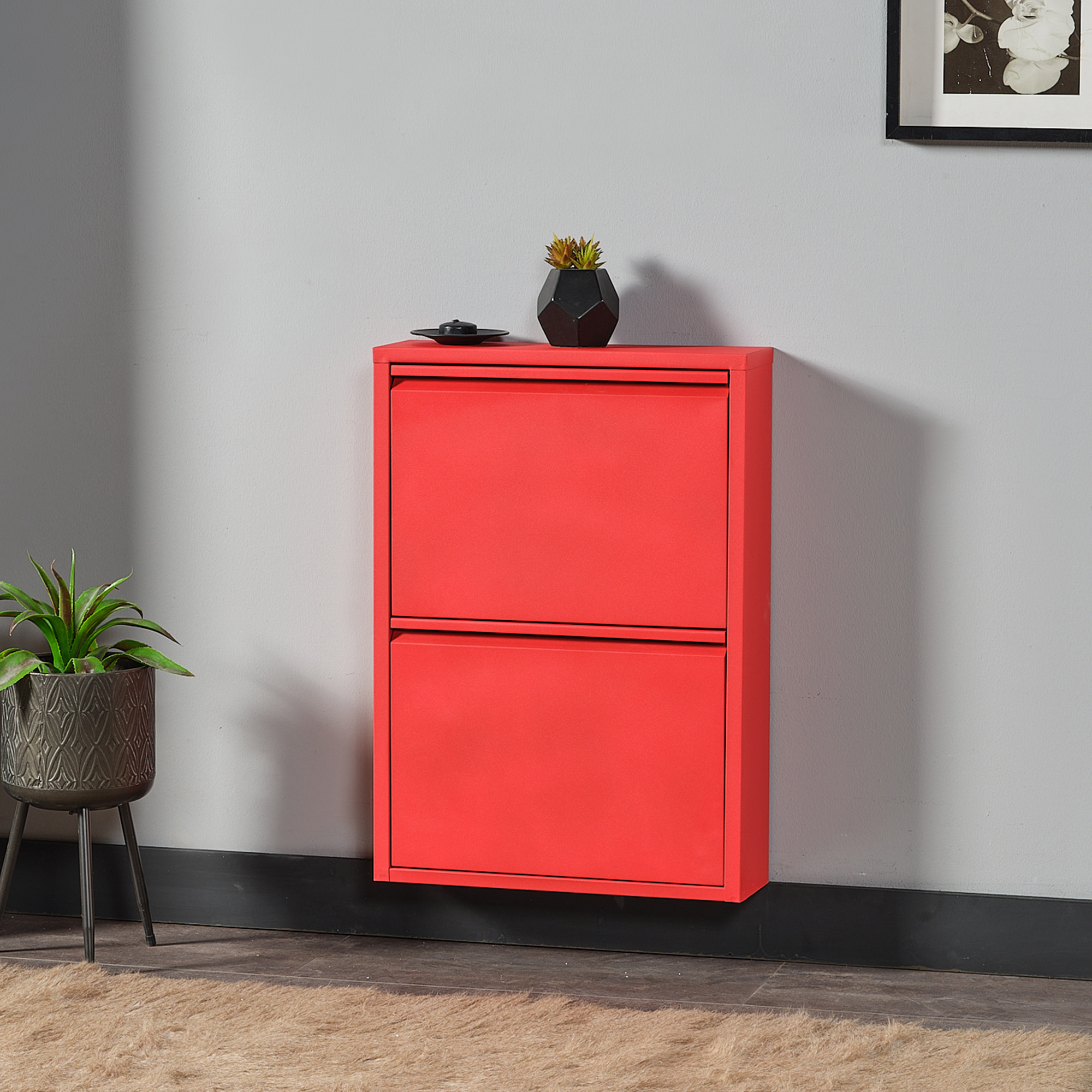 Flip Drawer Shoe Cabinet, Storage Organizer, Freestanding Shoe Rack ...