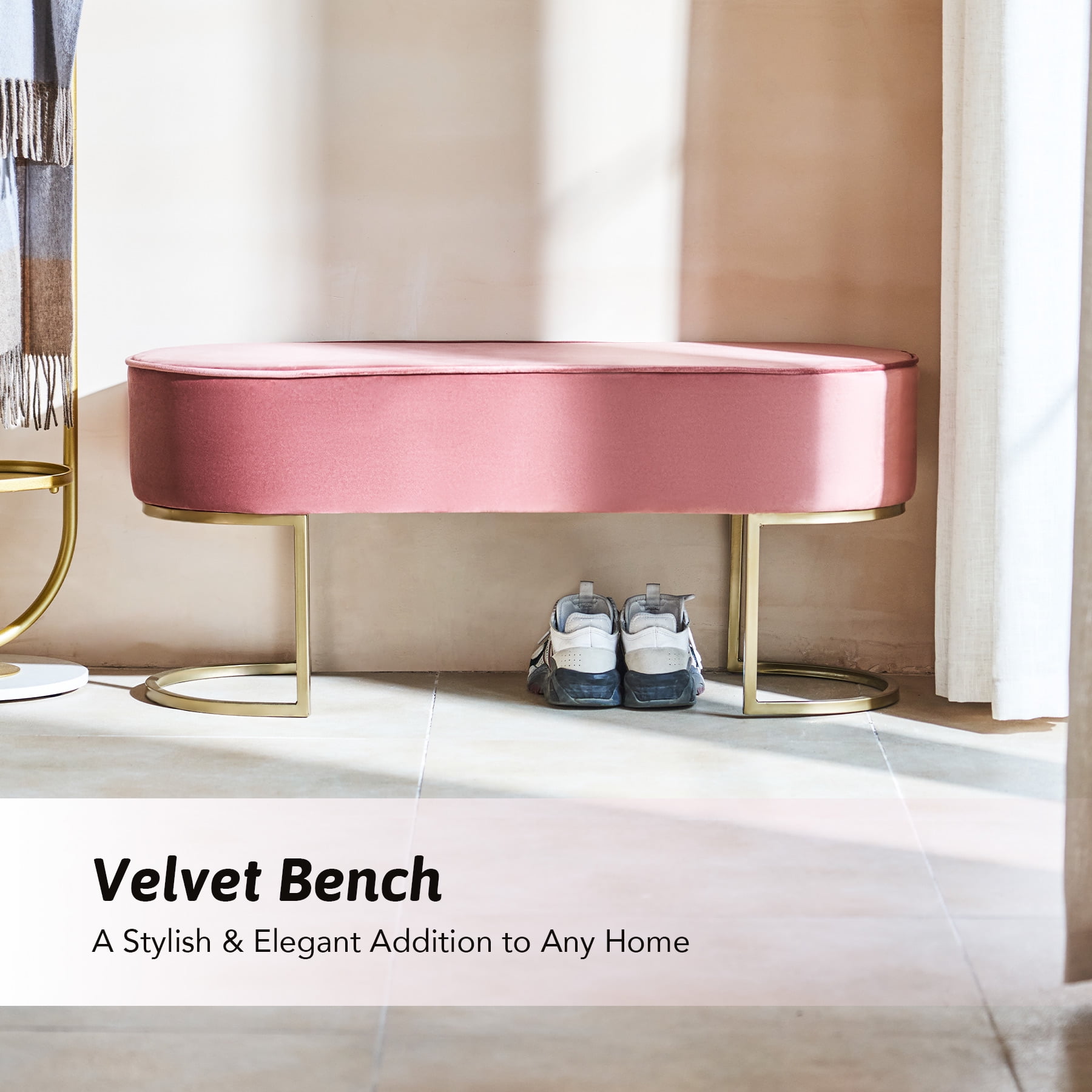 Vonluce Upholstered Bench for Entryway Bedroom Living Room Modern ...