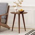 GDF Studio Evangeline Natural Walnut Wood Round End Table - Walmart.com