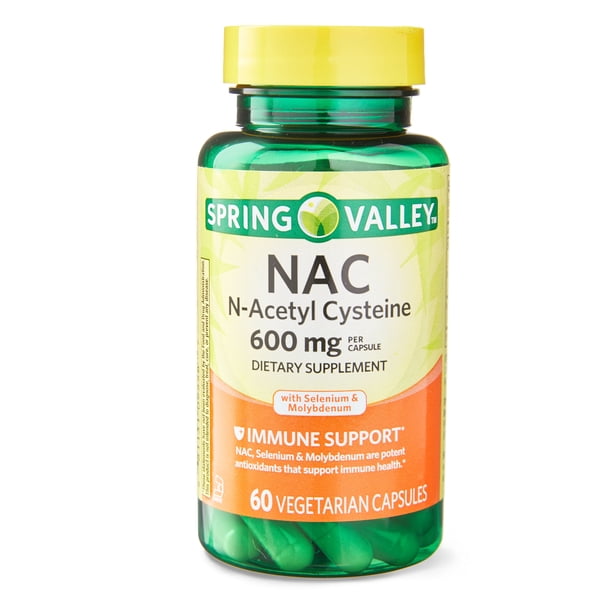 Spring Valley NAC Vegetarian Capsules, 1000mg, 60 Count - Walmart.com