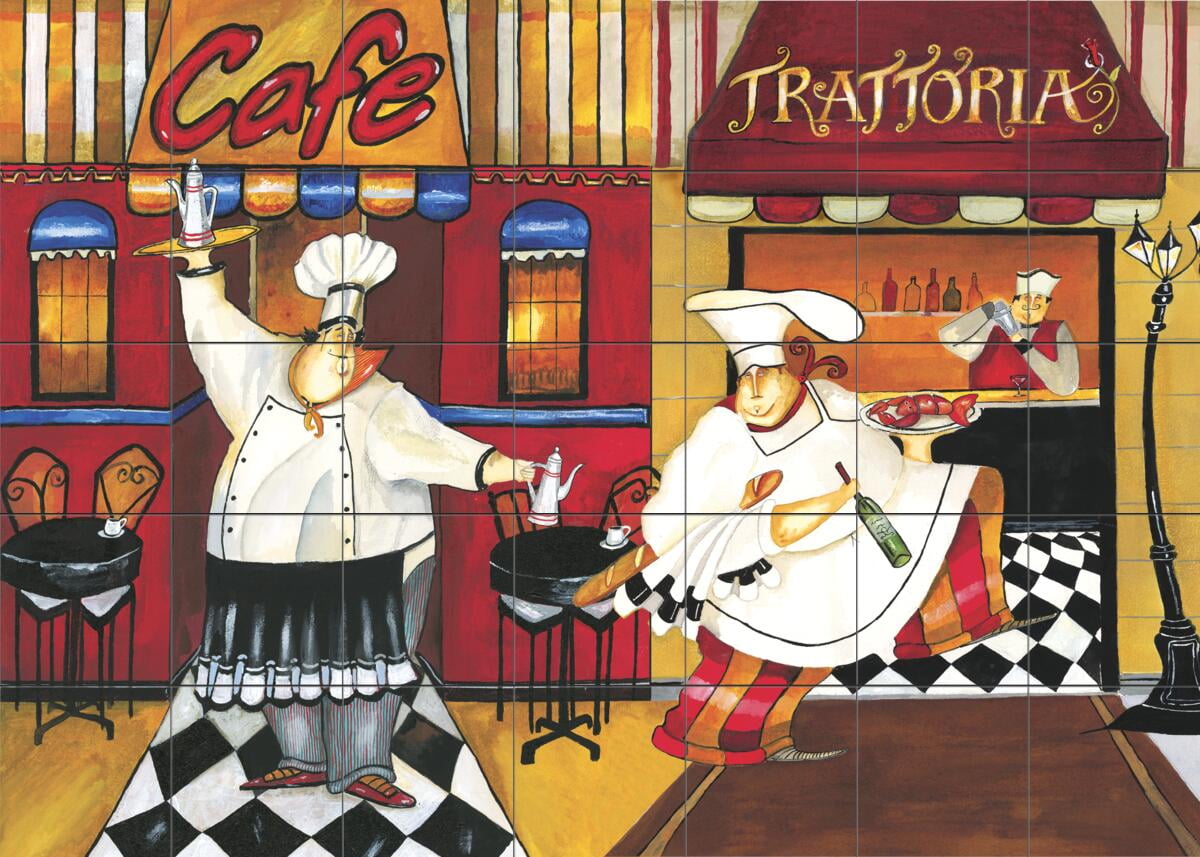 Tile Mural Kitchen Backsplash - Platter Chefs-JG - by Jennifer Garant ...