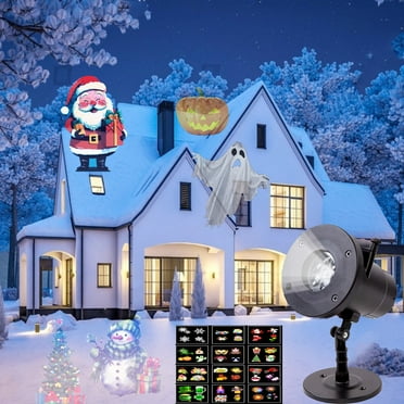 Christmas Halloween Laser Projector 12 Movies Disco Light Mini Window ...