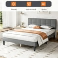 Queen Bed Frame with Adjustable Upholstered Headboard,Wooden Platform ...