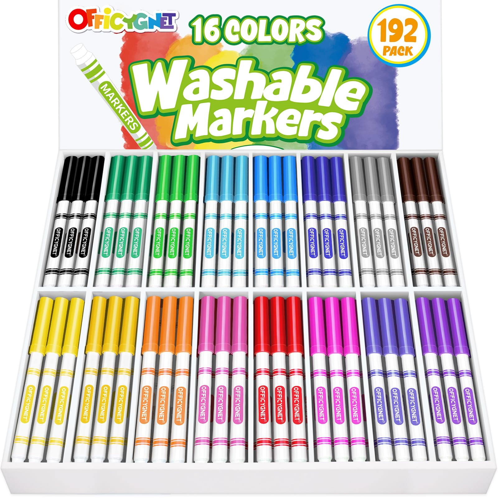 Click here for Officygnet 192 Count Washable Markers Bulk  16 Ass... prices