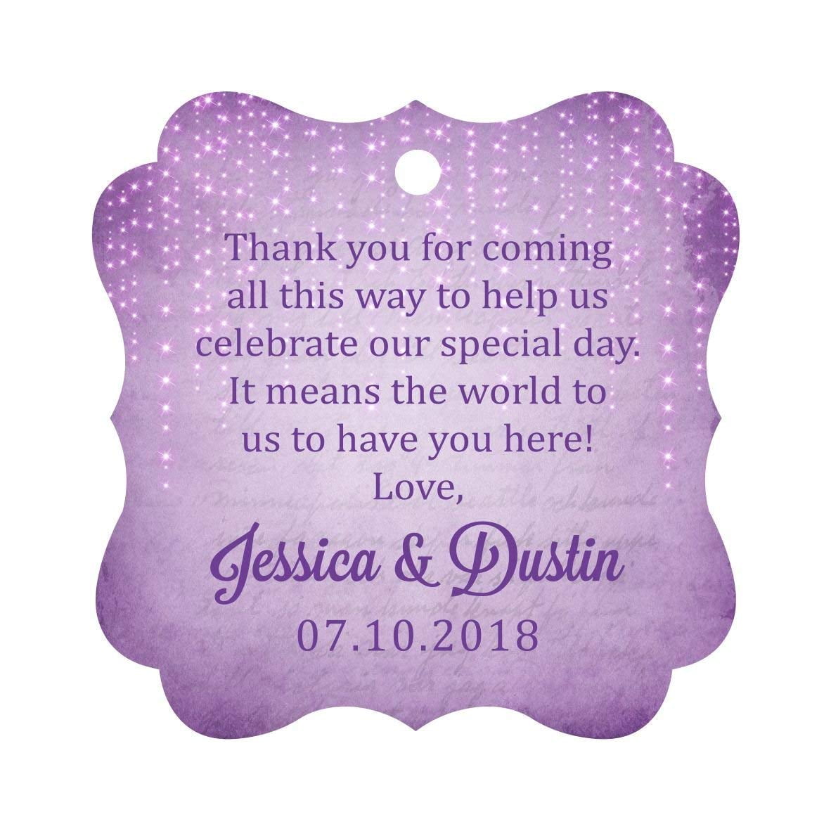 Darling Souvenir Custom Wedding Thank You Message Gift Tags ...