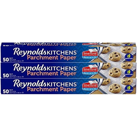 Reynolds Kitchens Parchment Paper Roll with Smartgrid - 3 Boxes of 50 ...